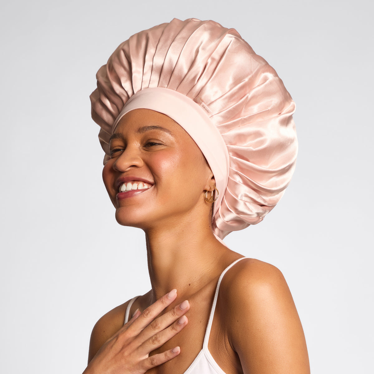 Blush Oversized Satin Bonnet – KITSCH